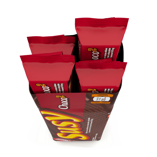 SUSY® Choco2 Wafer con Cacao Relleno con Crema Sabor a Chocolate 200 g